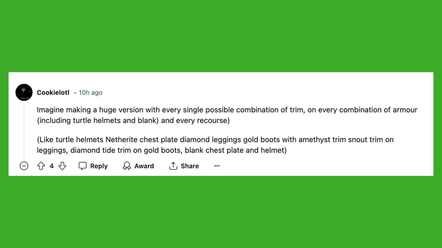 Minecraft player builds a revolving armor stand display