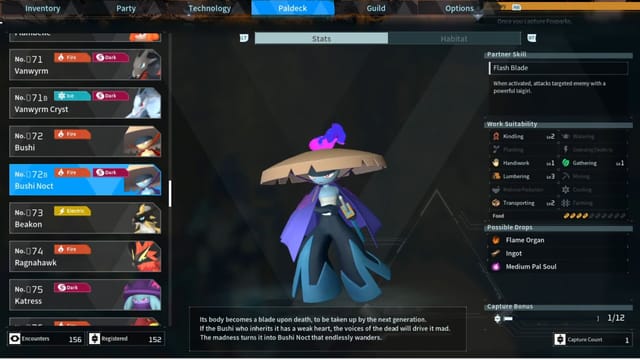 Bushi Noct in Palworld: Where to find, partner skill, item drops, and more