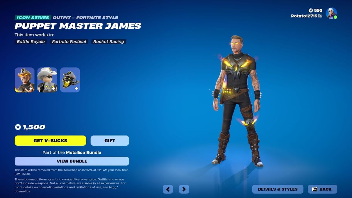 How to get Robert, Lars, James, and Kirk (Metallica) skins in Fortnite