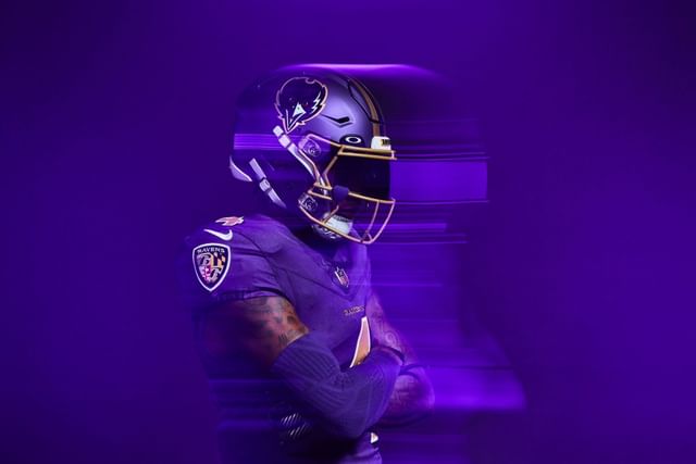 Fans hyped over first look at Ravens' alternate helmet paired with color rush: "Best uniform in ...