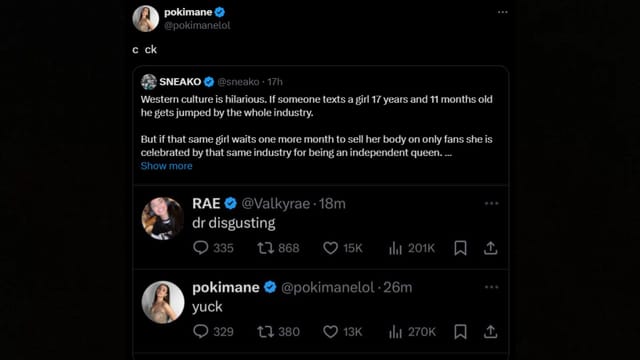 Pokimane hits back at Sneako after latter defends Dr Disrespect for ...