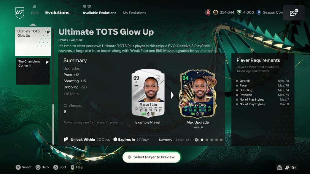 EA FC 24 Ultimate TOTS Glow Up Evolution guide: Best players to use, all upgrades, requirements ...