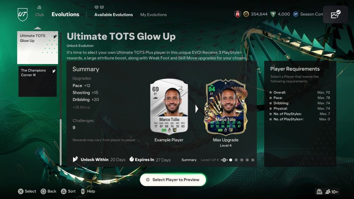 EA FC 24 Ultimate TOTS Glow Up Evolution guide: Best players to use, all upgrades, requirements ...