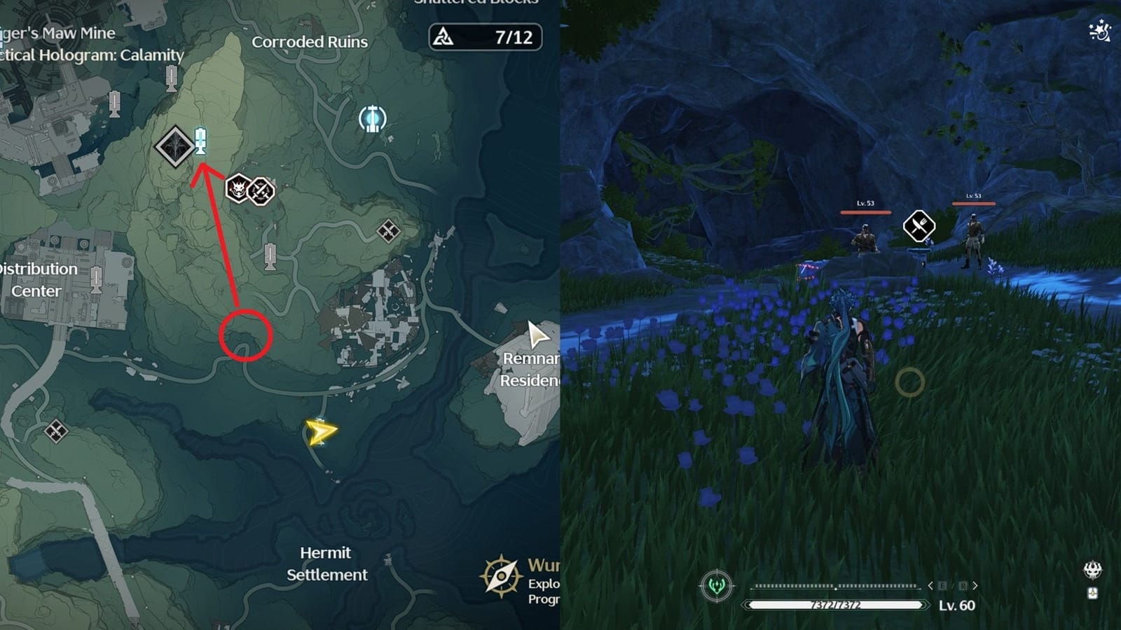 Tiger's Maw Mine hidden Resonance Beacon location in Wuthering Waves