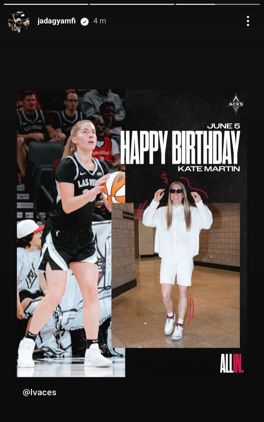 Iowa's Jada Gyamfi celebrates former teammate Kate Martin's 24th ...