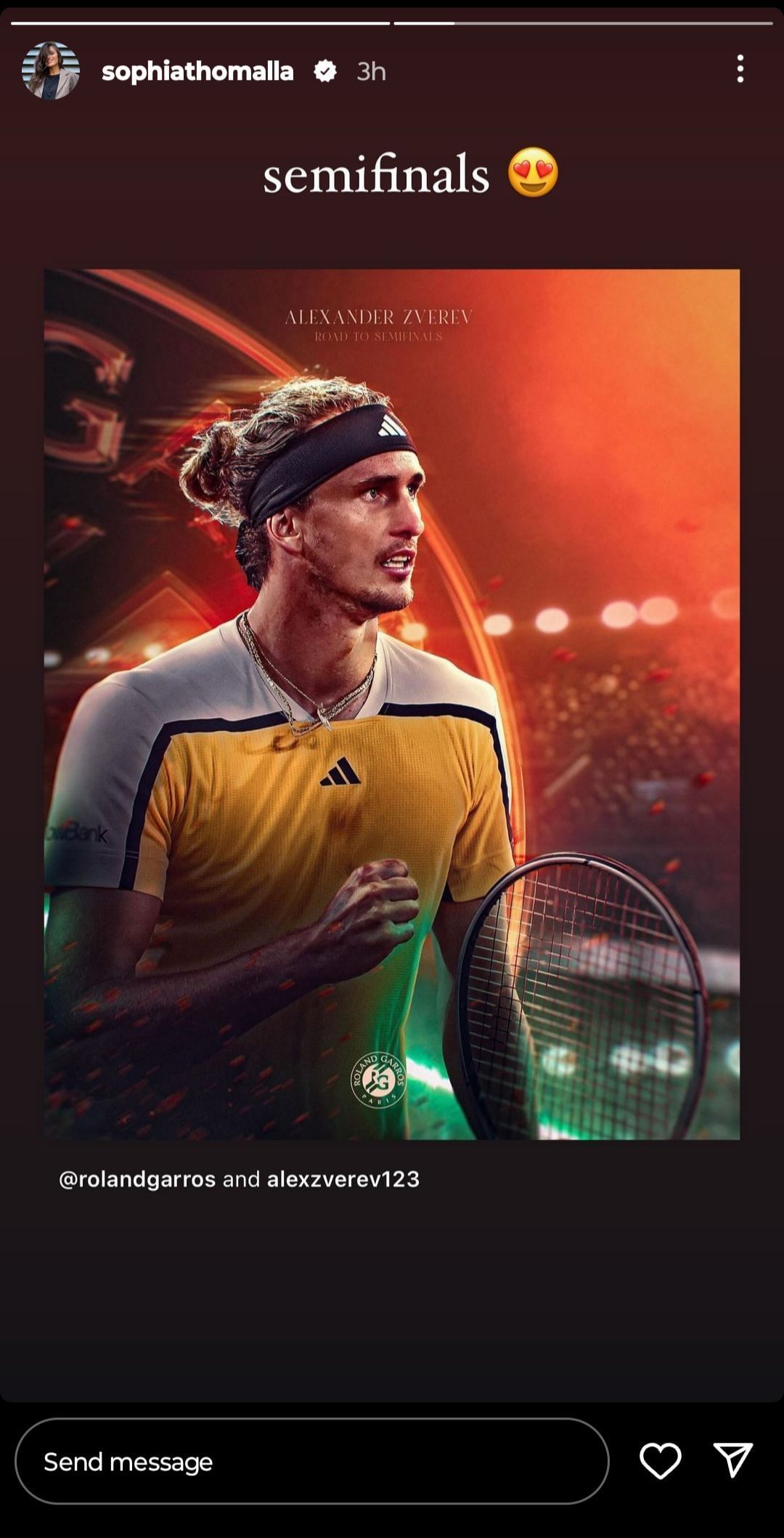 Tennis News Today: Alexander Zverev's girlfriend Sophia Thomalla sends her love to German as he ...