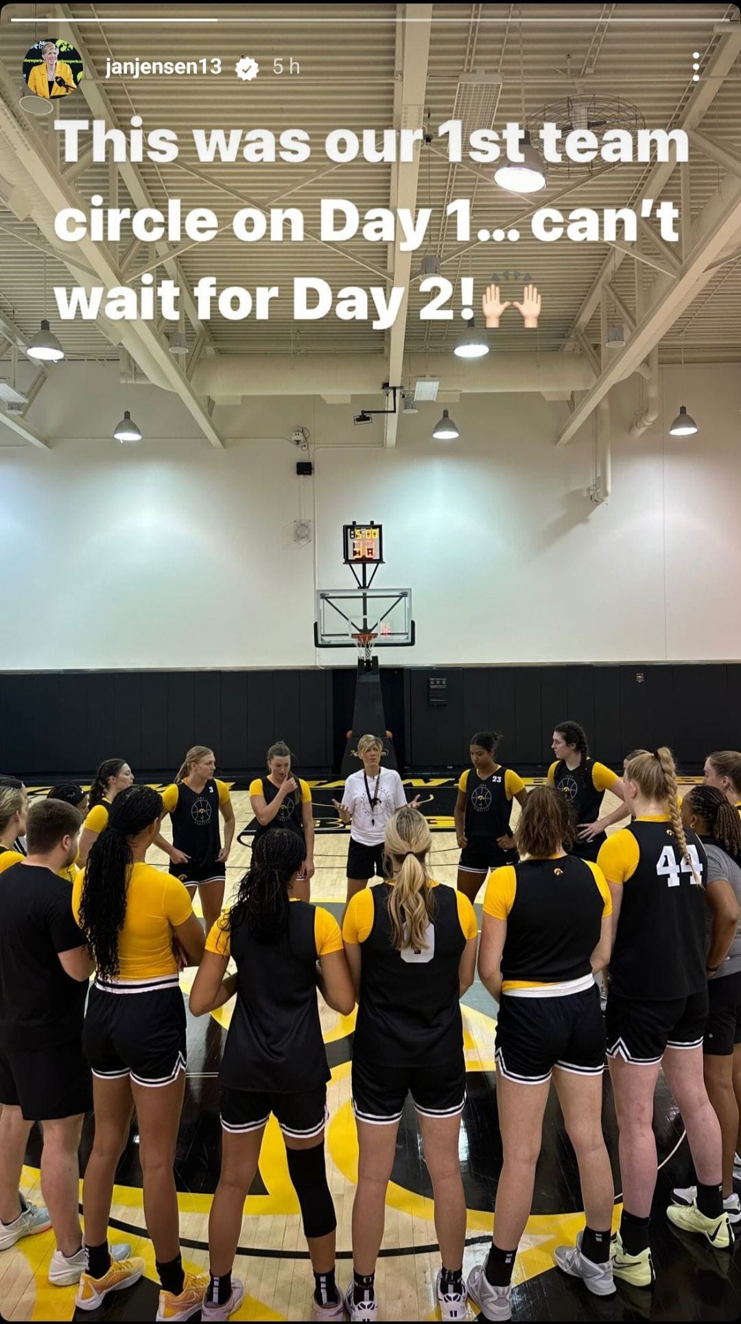 PHOTO: New Iowa coach Jan Jensen shares snap from first team circle ...