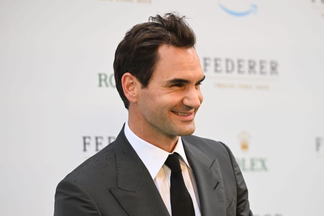 In Pictures: Roger Federer shines in elegant grey suit as he graces the ...