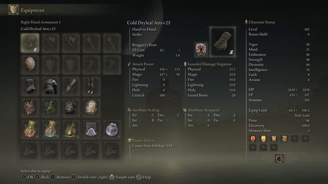 Best hand-to-hand arts (Dryleaf arts) build in Elden Ring Shadow of the ...