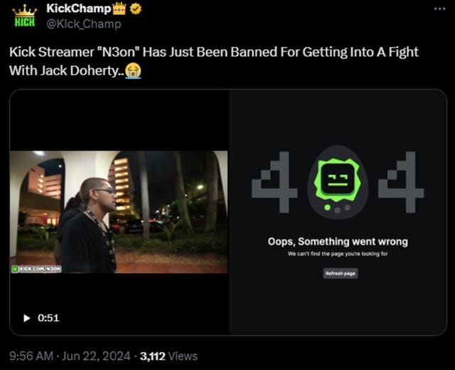 Kick stars N3on and Jack Doherty seemingly banned after heated fight ...