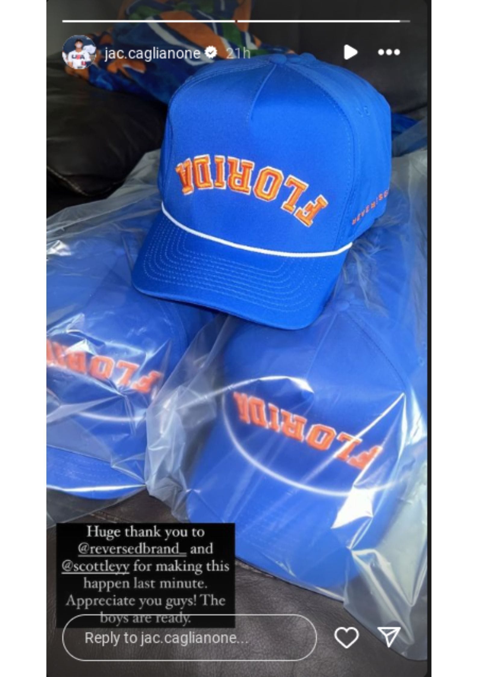 In photos: Jac Caglianone unveils Florida caps for his College World ...