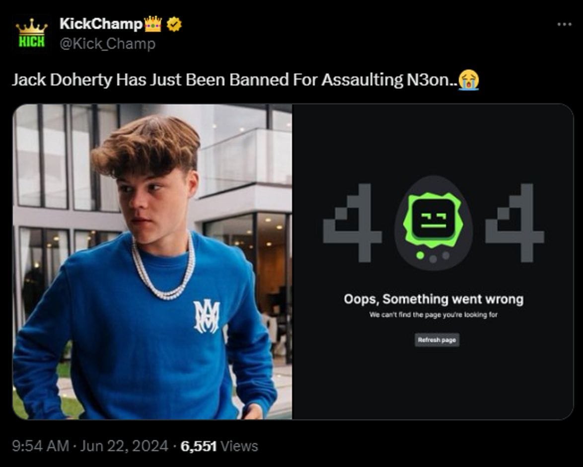 Kick stars N3on and Jack Doherty seemingly banned after heated fight ...