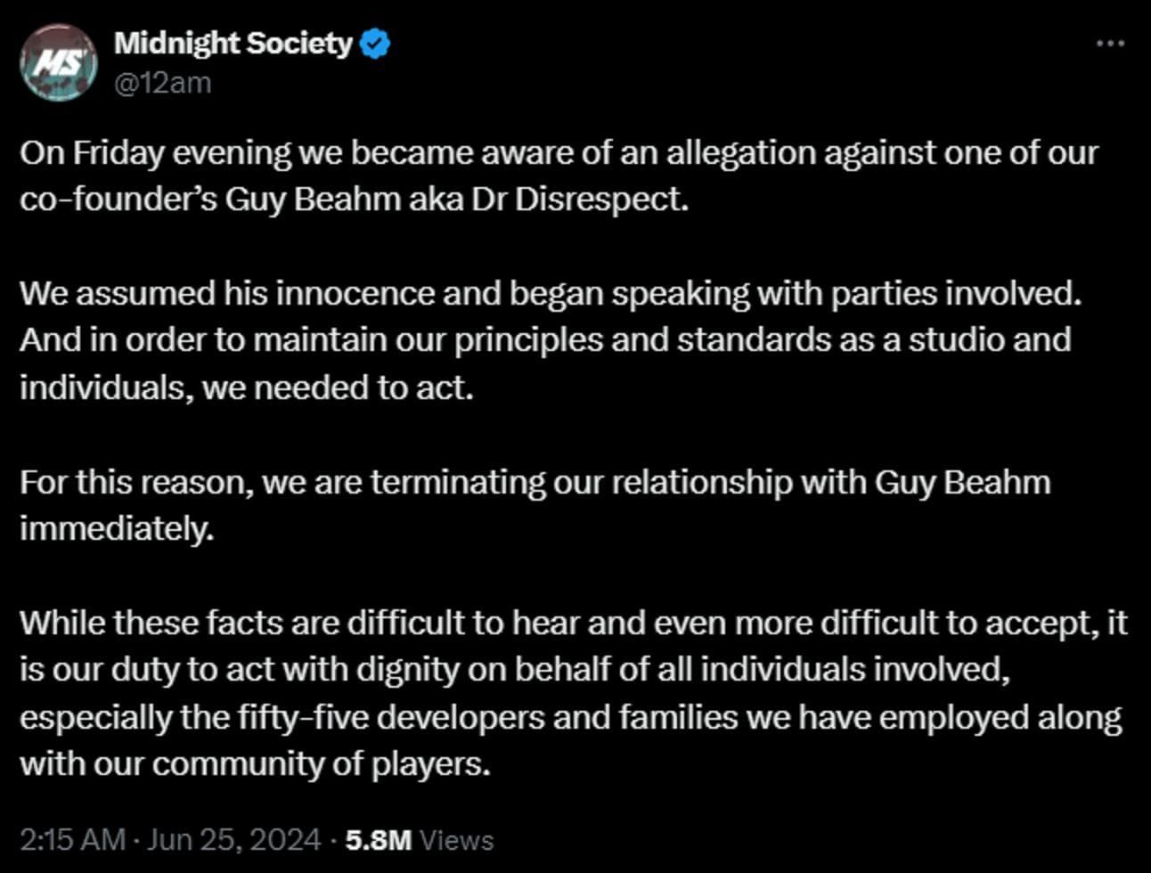 Watch: Dr DisRespect seemingly receives text message moments before ...