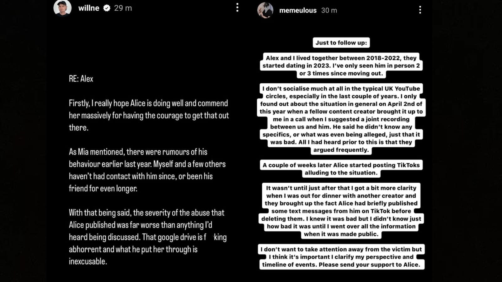 UK YouTubers WillNE and Memeulous release statements addressing ...