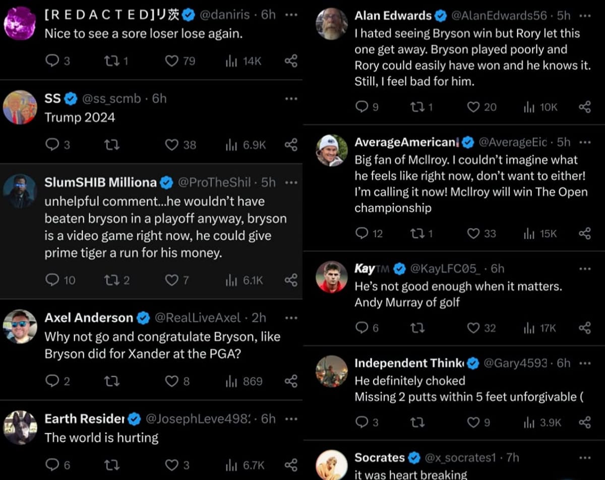 “That's got to hurt”; “Tough choke job” – Fans react to Rory McIlroy’s ...