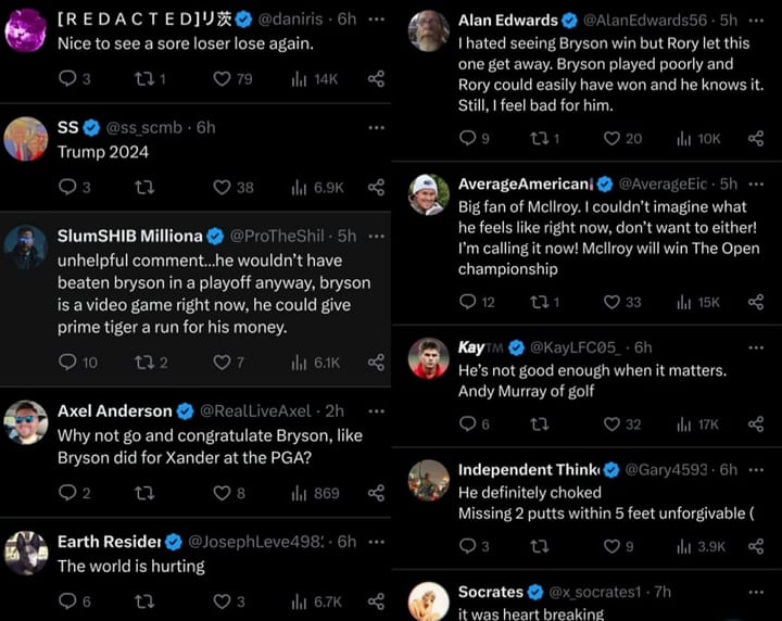 “That's got to hurt”; “Tough choke job” – Fans react to Rory McIlroy’s ...