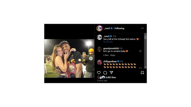 Vols star Christian Moore's GF Gracelyn Veitch expresses excitement as team makes their way to ...