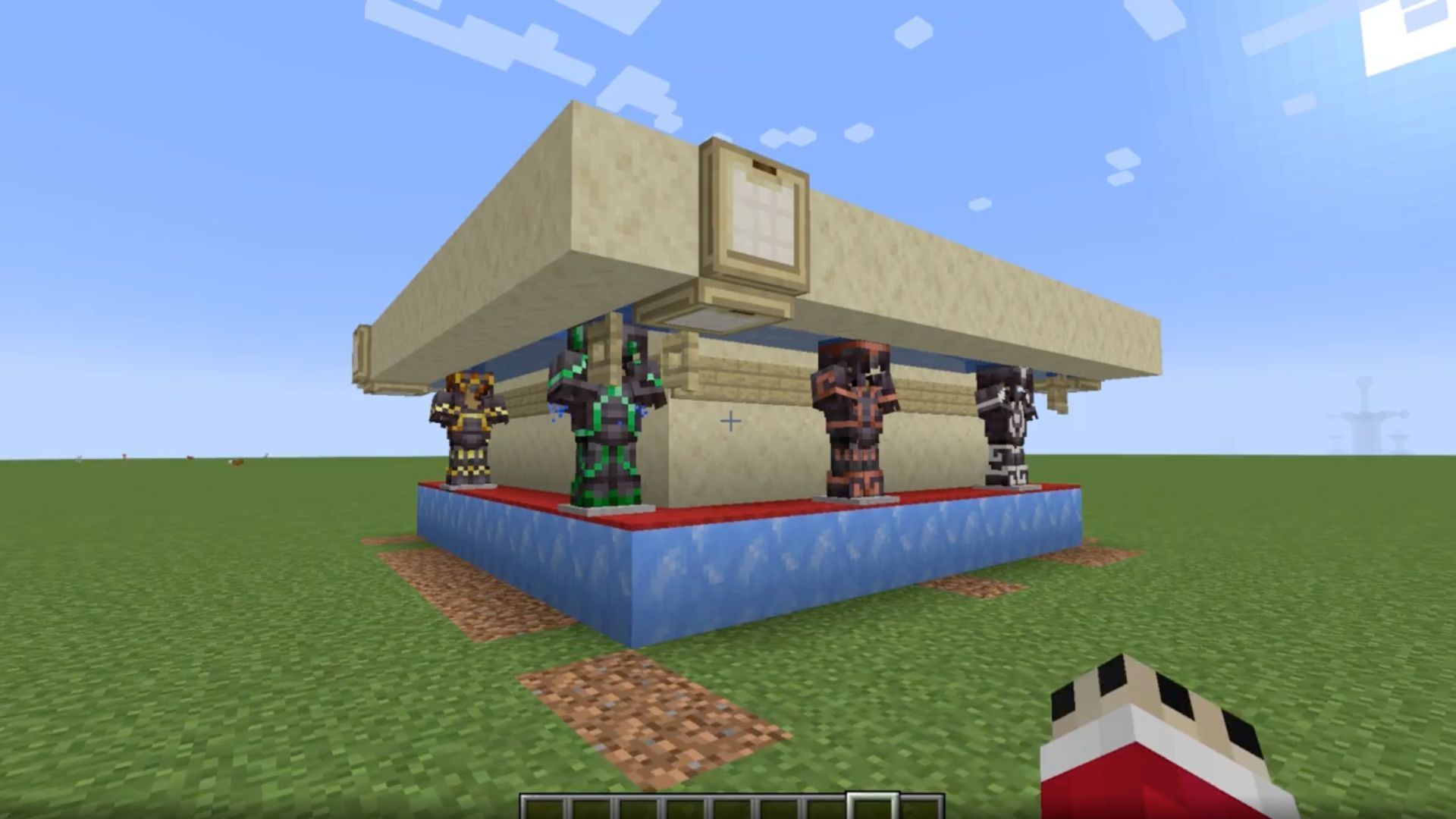Minecraft player builds a revolving armor stand display