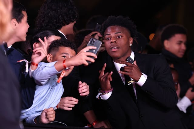 Watch: IShowSpeed nets goal with puck header while learning hockey with ...