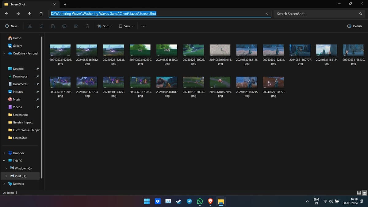 Where to find Wuthering Waves screenshot folder
