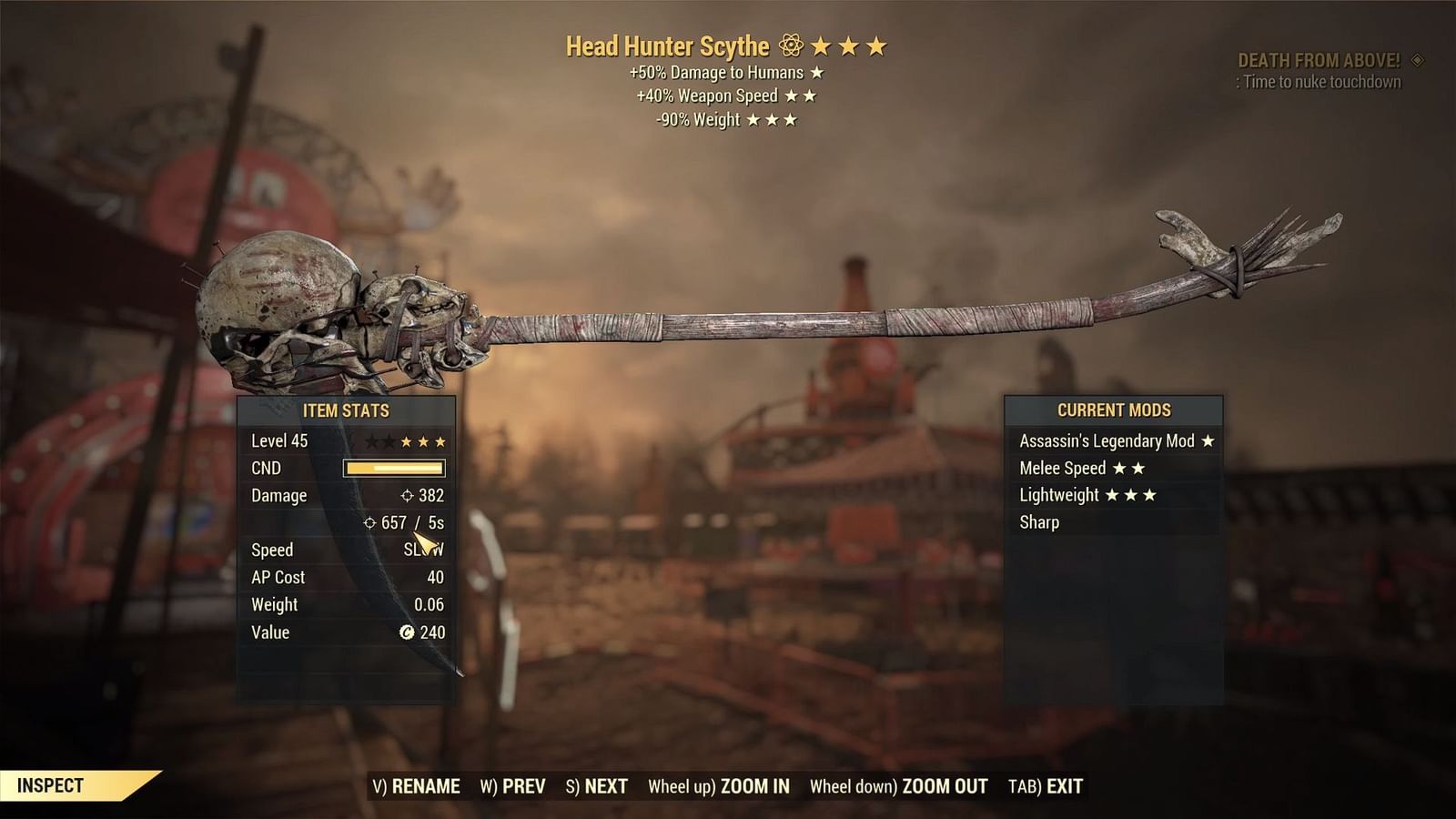 Head Hunter Scythe in Fallout 76 Season 17: Fallout 76 Season 17: Is ...
