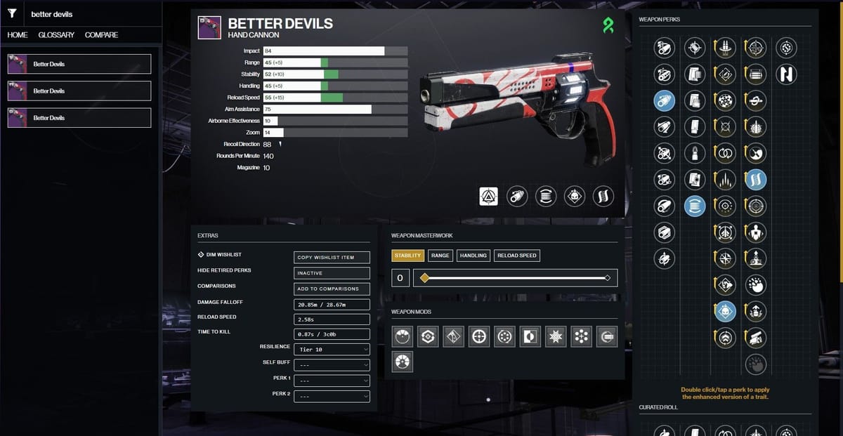 Better Devils god roll guide for Destiny 2 PvP and PvE