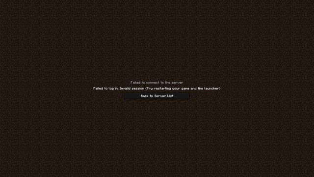 Minecraft invalid session: How to potentially fix the error