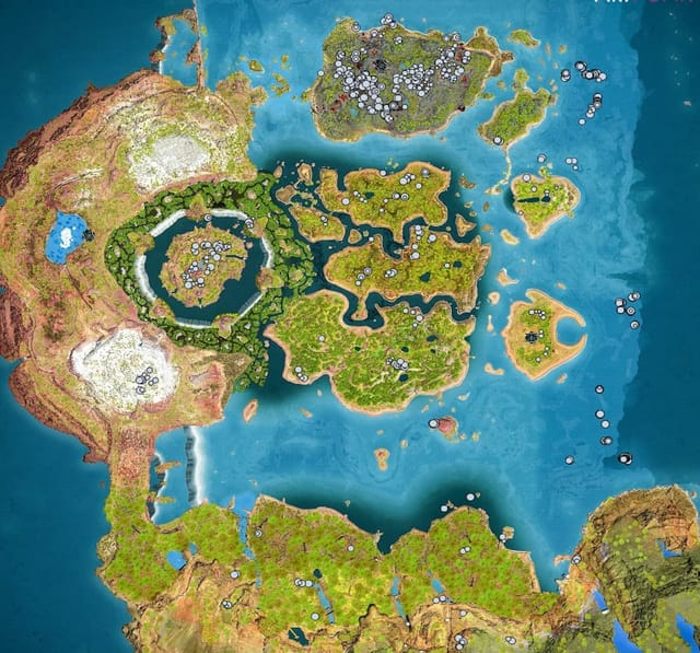ARK Survival Ascended The Center Resource map: Best locations for all ...