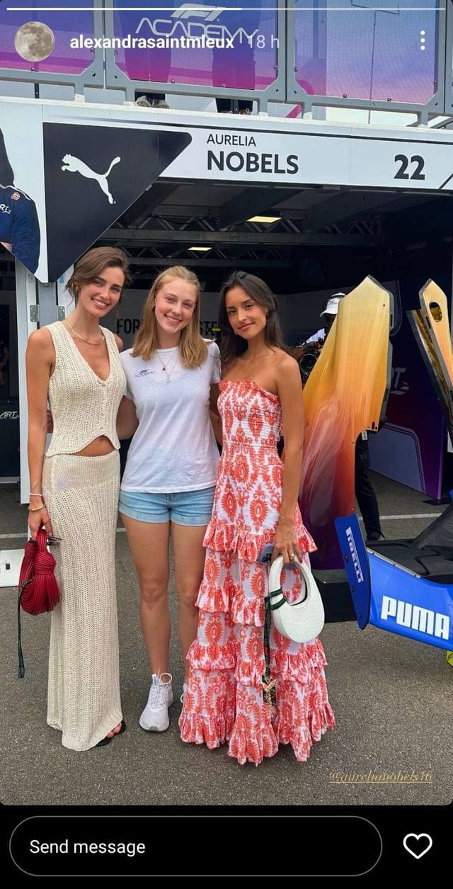 Charles Leclerc’s girlfriend Alexandra Saint Mleux lends support to 17-year-old F1 Academy ...
