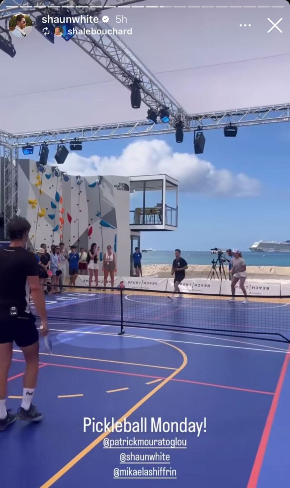 Mikaela Shiffrin teams up with Shaun White for a pickleball match at ...