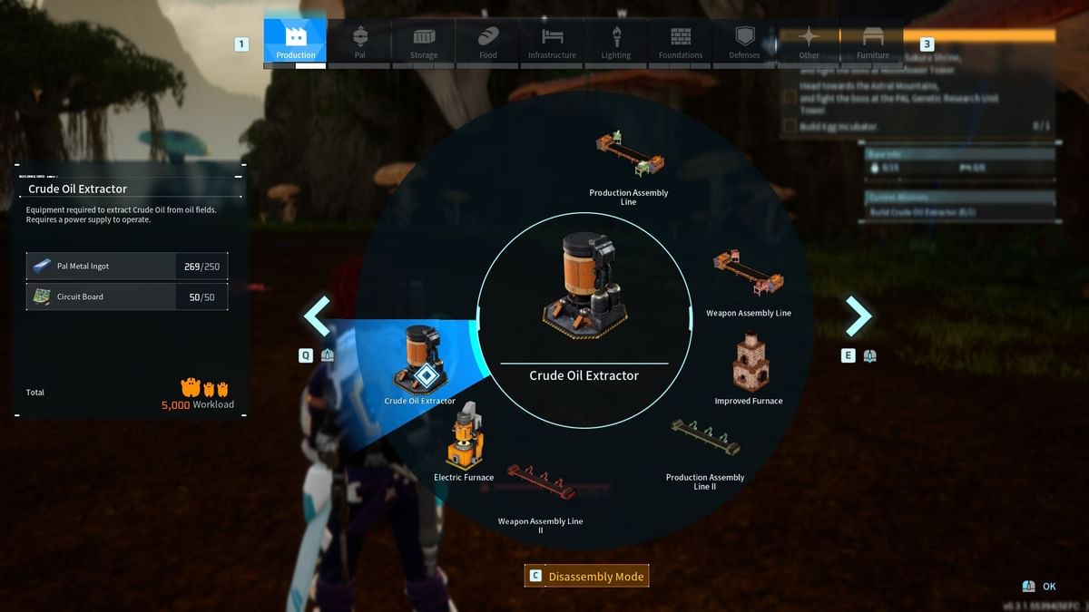 How to build Crude Oil Extractor in Palworld