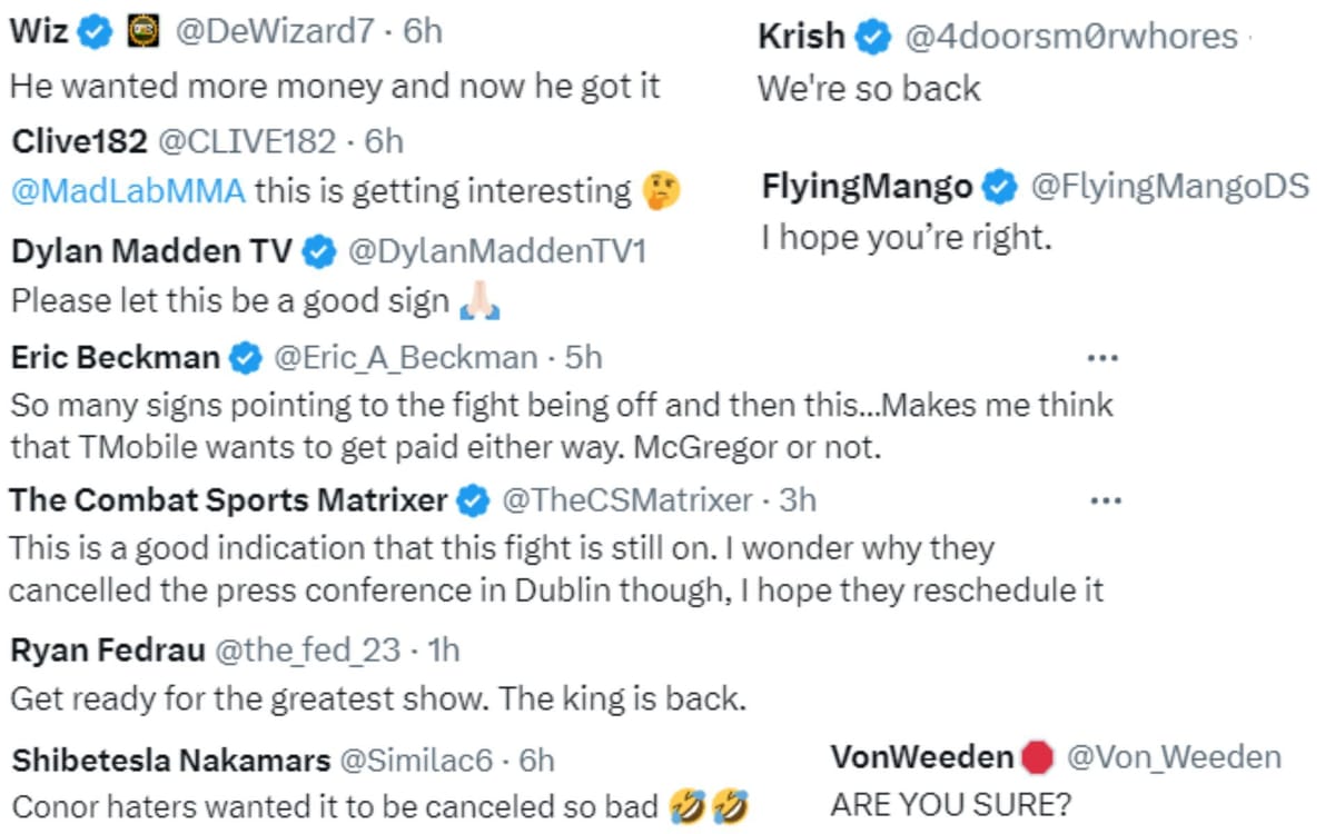 "Ya all was panicking for no reason" - Fans get hopeful about Conor ...