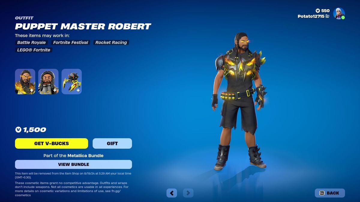 How to get Robert, Lars, James, and Kirk (Metallica) skins in Fortnite