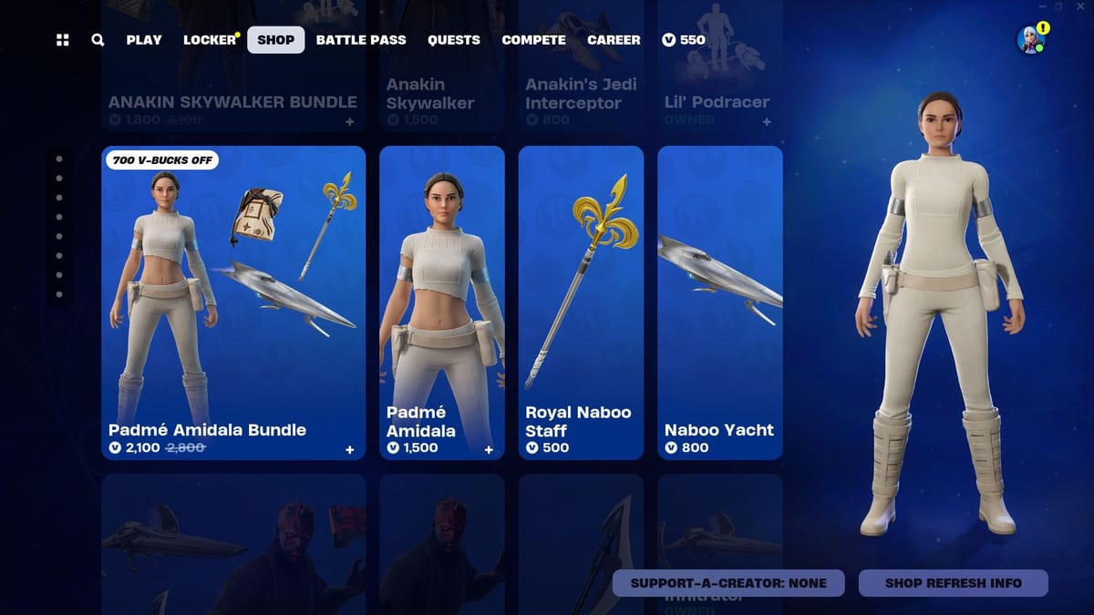 How to get Padmé Amidala skin in Fortnite