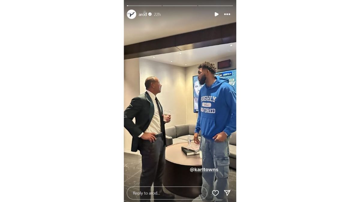 PHOTO: Alex Rodriguez gets joined by NBA star Karl-Anthony Towns for a ...