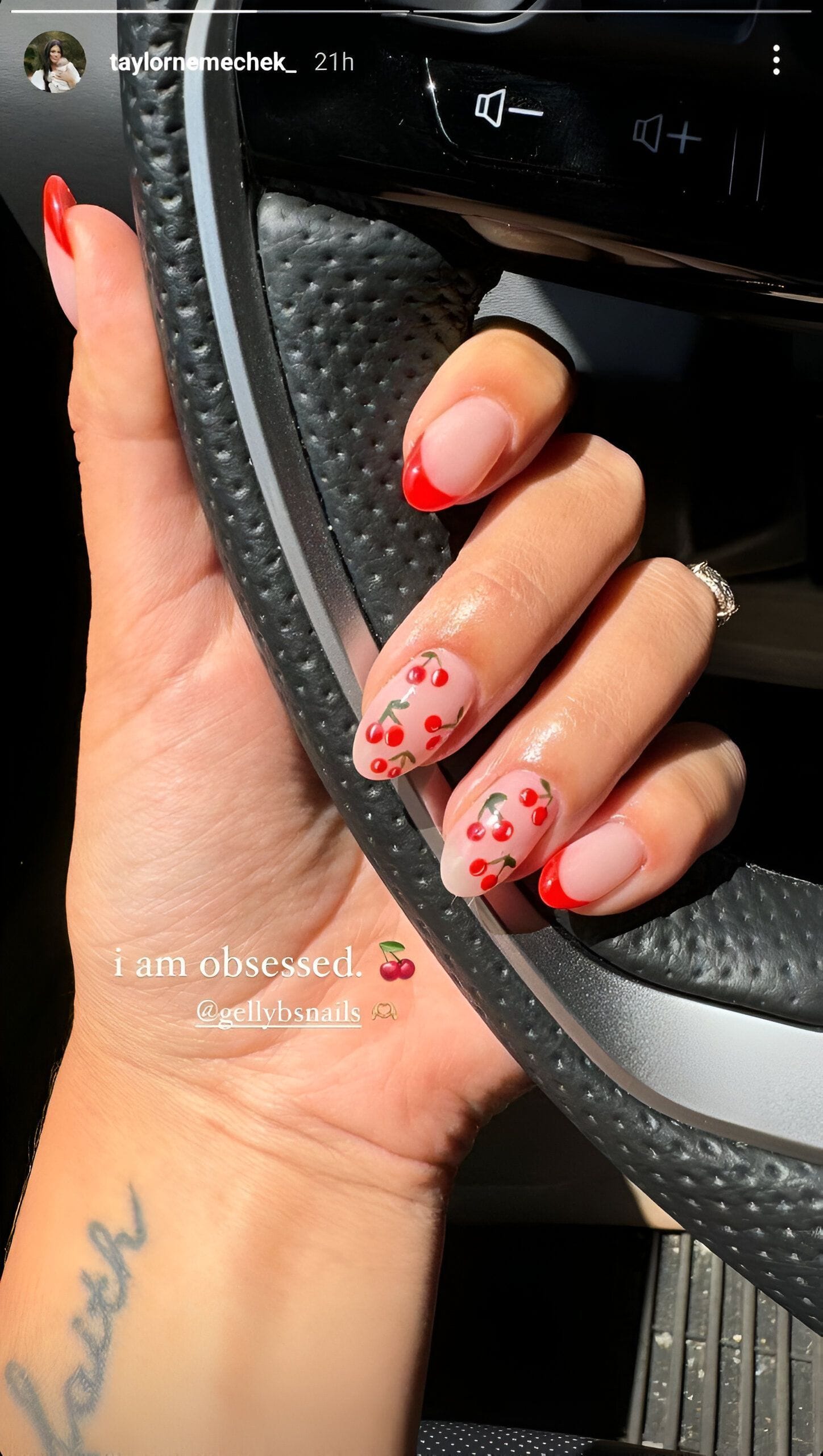 John Hunter Nemechek's wife Taylor shows off eye-catching chrome nails