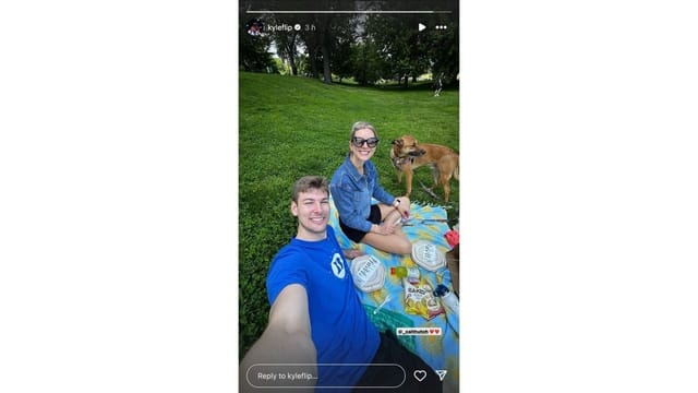 PHOTO: Duke star Kyle Filipowski and fiancee Caitlin Hutchison share a ...