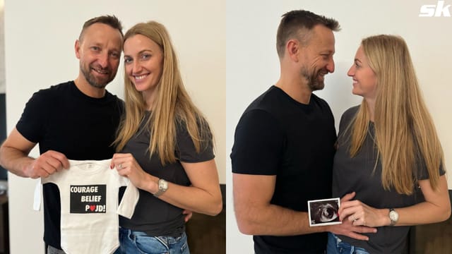 Petra Kvitova and husband Jiri Vanek embrace her baby bump in adorable ...