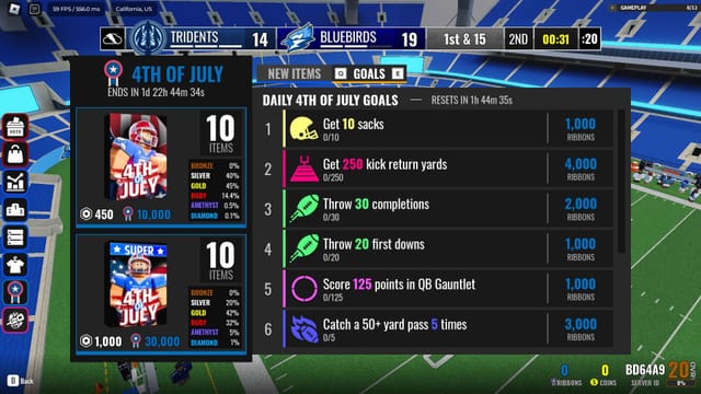 Ultimate Football 4th of July Event: New items, Goals, and more