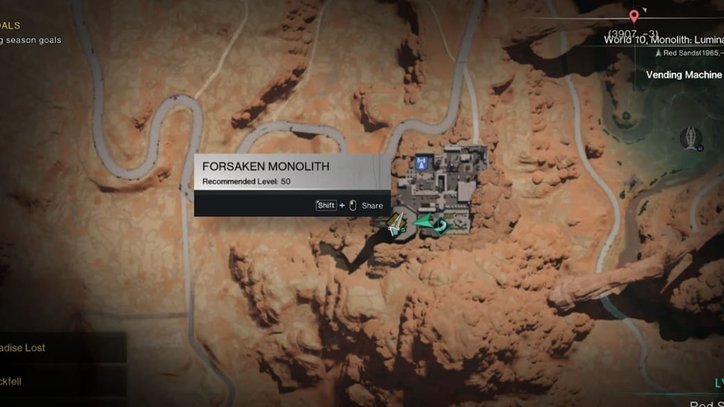 Forgotten Monolith location in Once Human (Forsaken Monolith challenge)