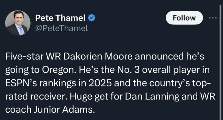 "Thamel ruined Moore’s big moment man": CFB fans call out insider Pete ...