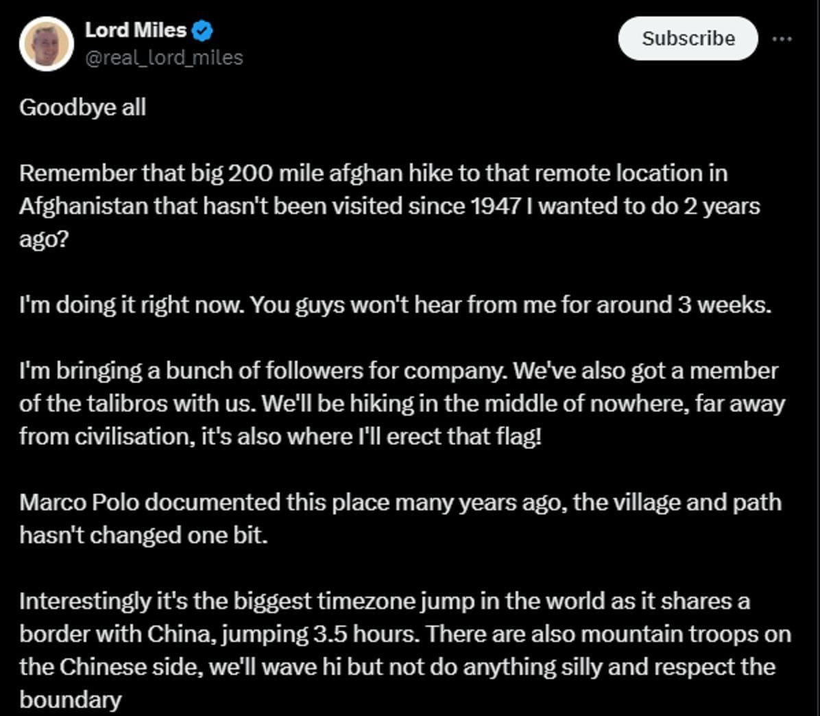 "We're making history" - British YouTuber Lord Miles announces remote ...