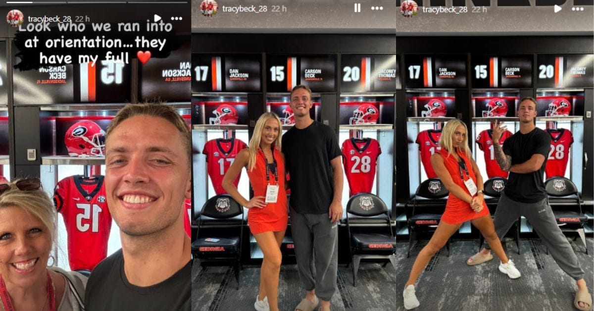 Kylie Beck: Georgia QB Carson Beck strikes cheeky poses with mum ...