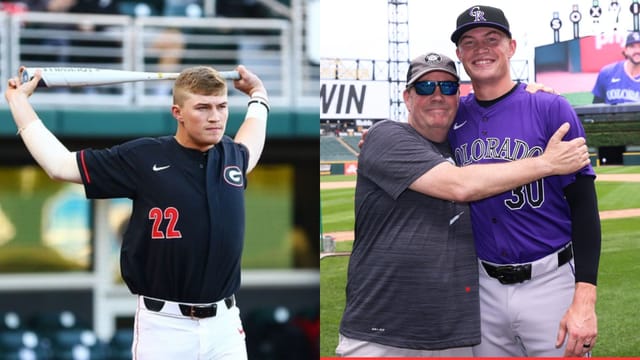 PHOTO: Aaron Schunk's father Eric commemorates son's MLB debut for ...