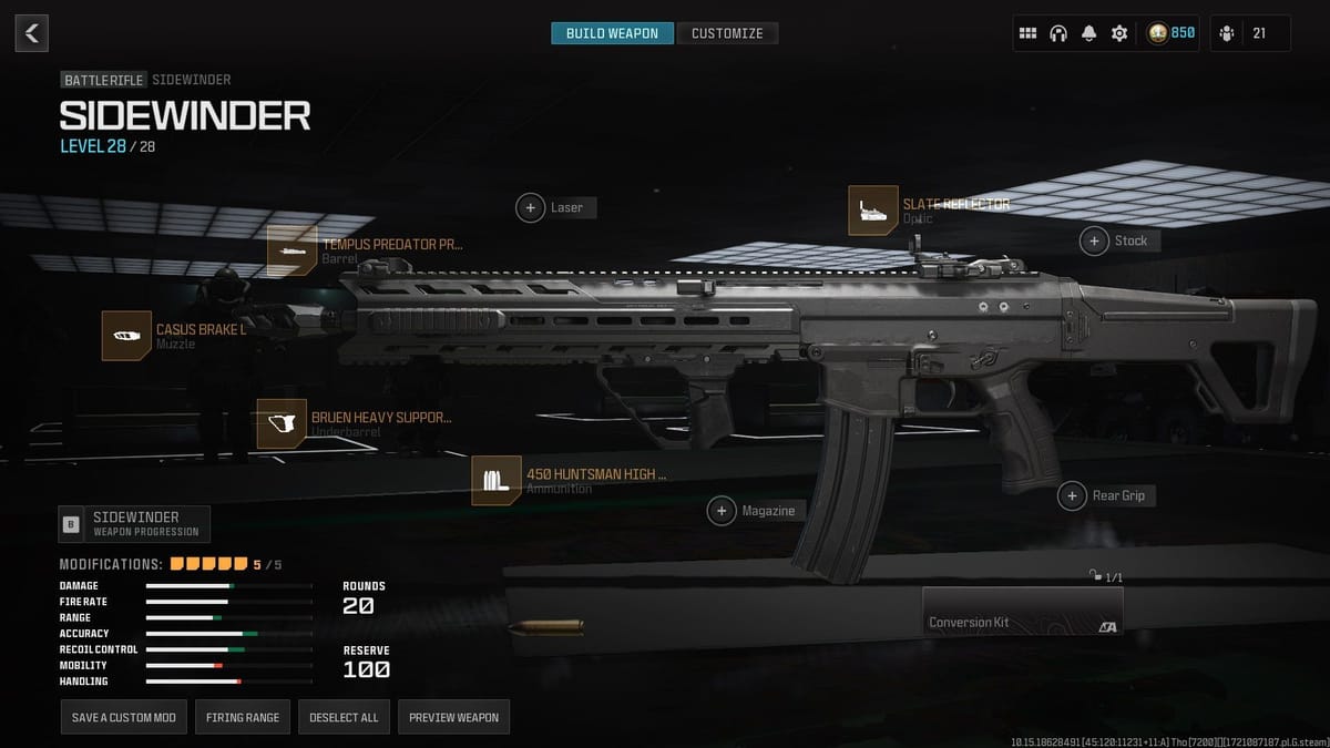 Best low-recoil Sidewinder loadout in Modern Warfare 3