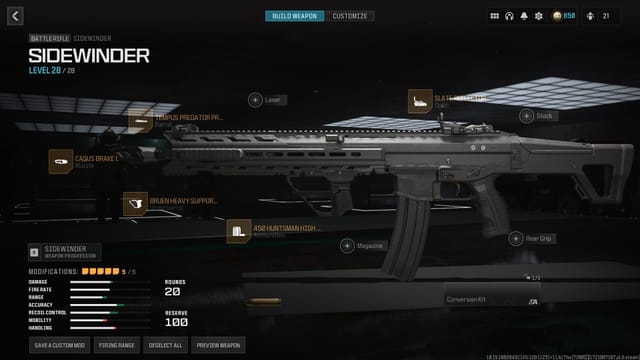 Best low-recoil Sidewinder loadout in Modern Warfare 3