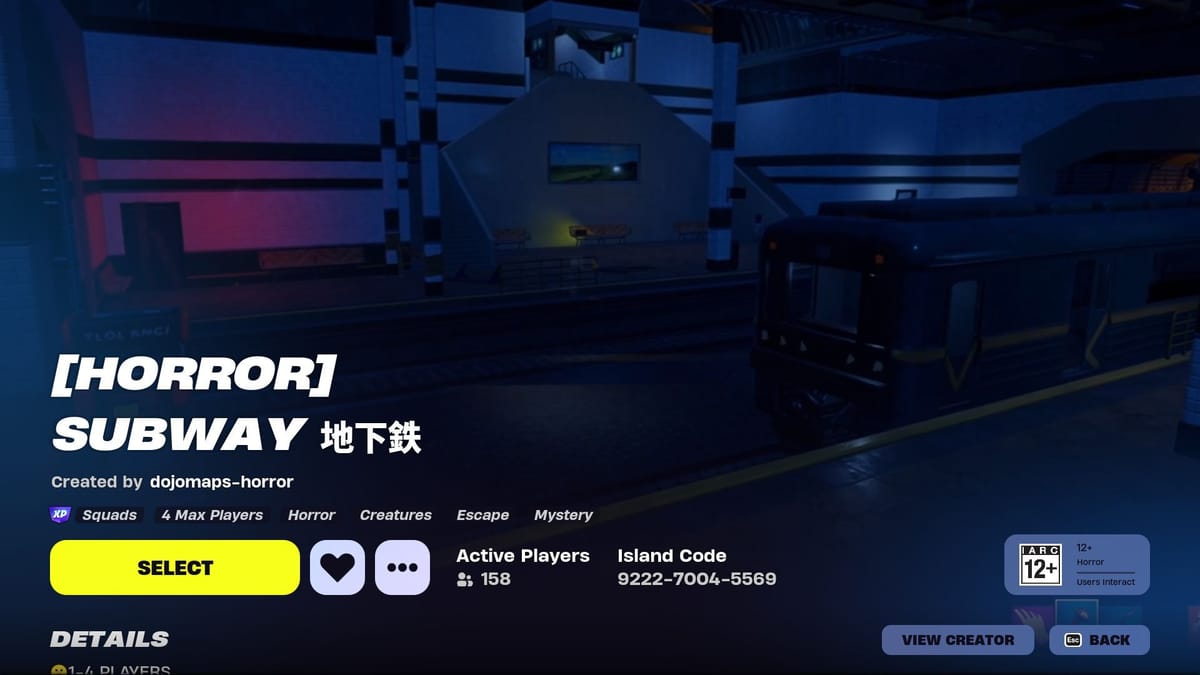 Fortnite Horror Subway: UEFN map code, how to play, and more