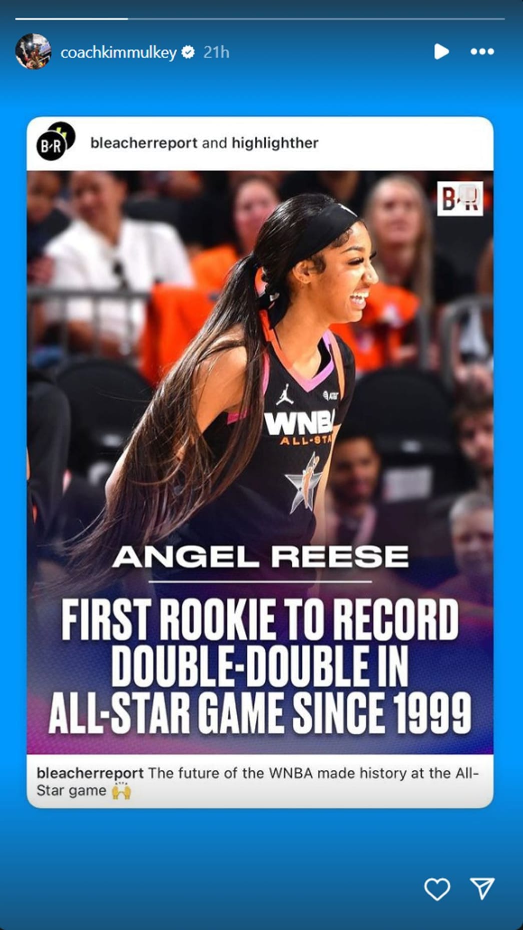 LSU coach Kim Mulkey embraces Angel Reese's WNBA rookie record during ...
