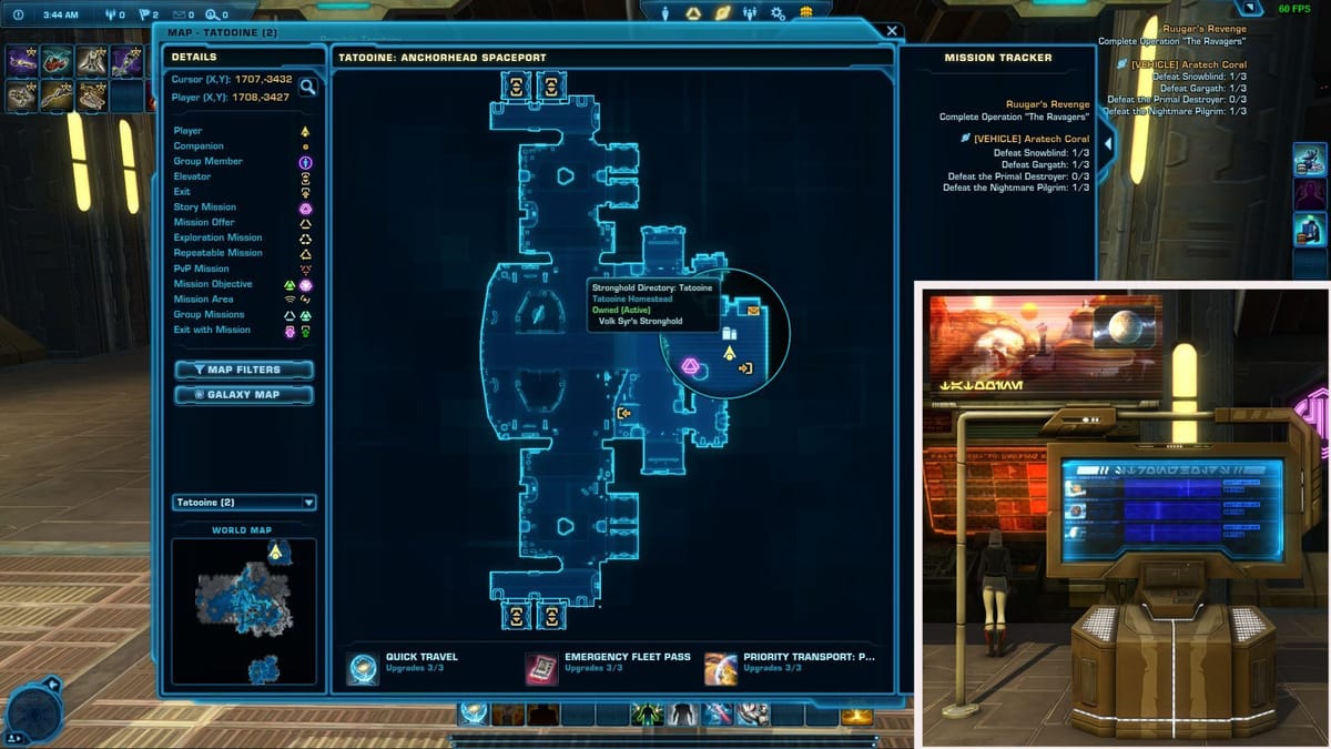 All Stronghold locations in SWTOR