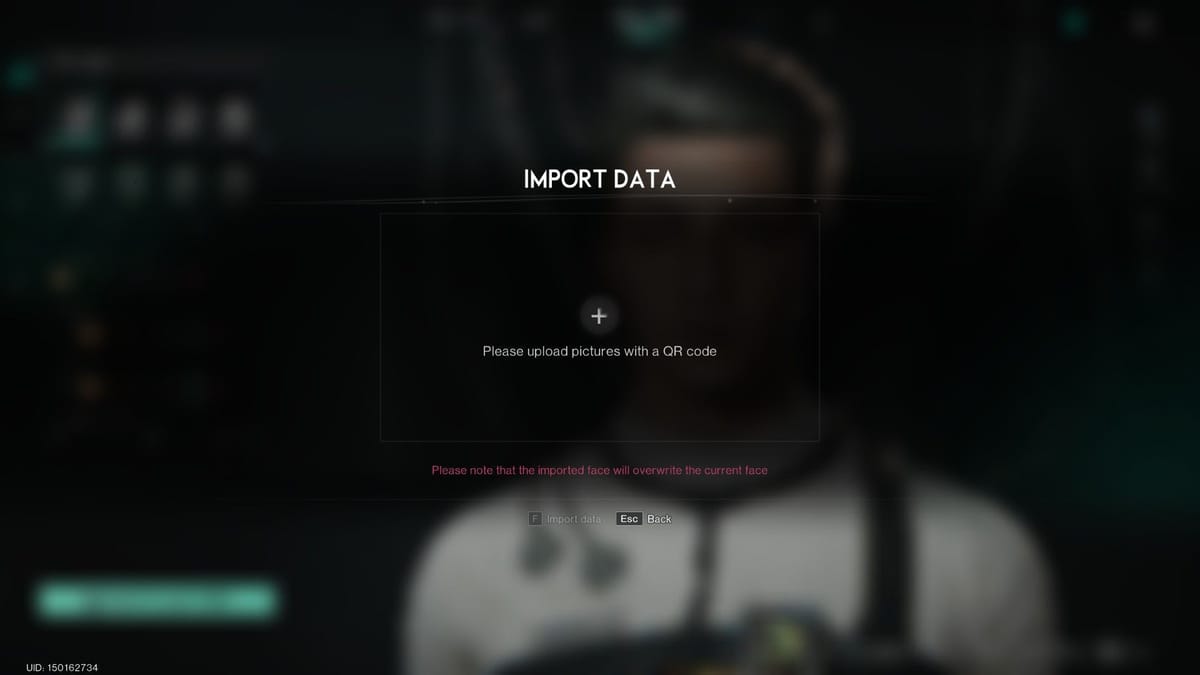 Can you import character preset in Once Human?